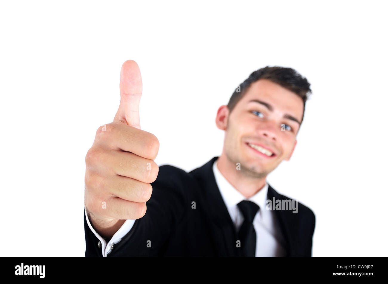 Isolated young business man approval Stock Photo - Alamy