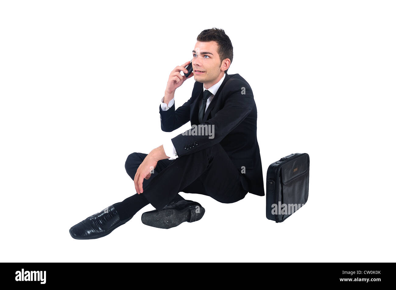 Isolated business man on phone Stock Photo - Alamy