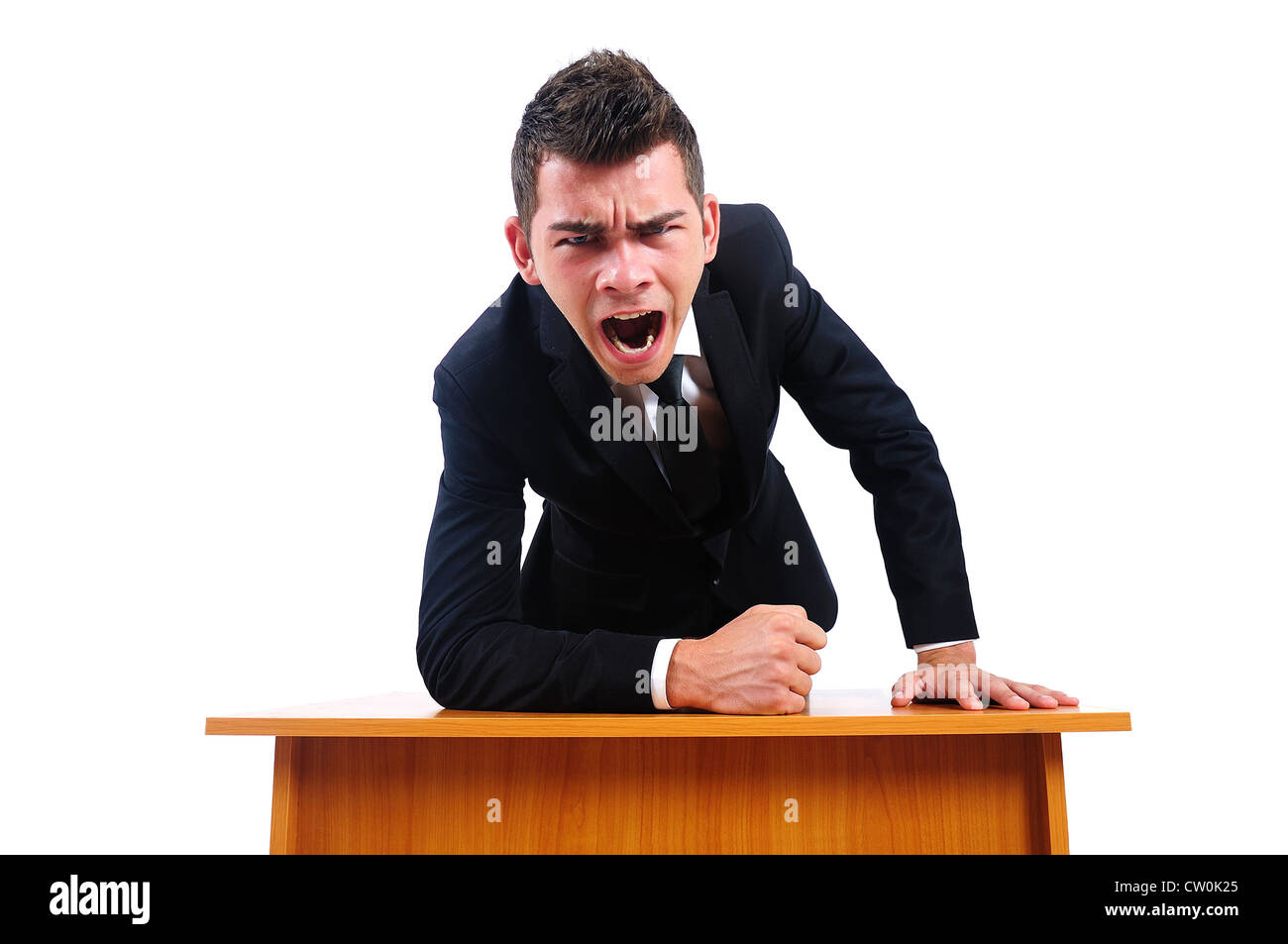 Man in office screaming desk hi-res stock photography and images - Alamy