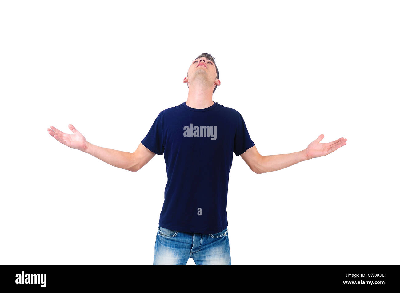 Isolated young casual man hope Stock Photo - Alamy