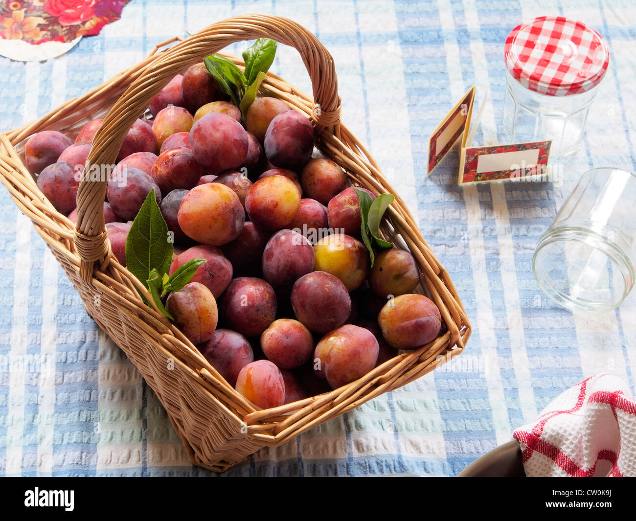 a basket of plums Stock Photo - Alamy