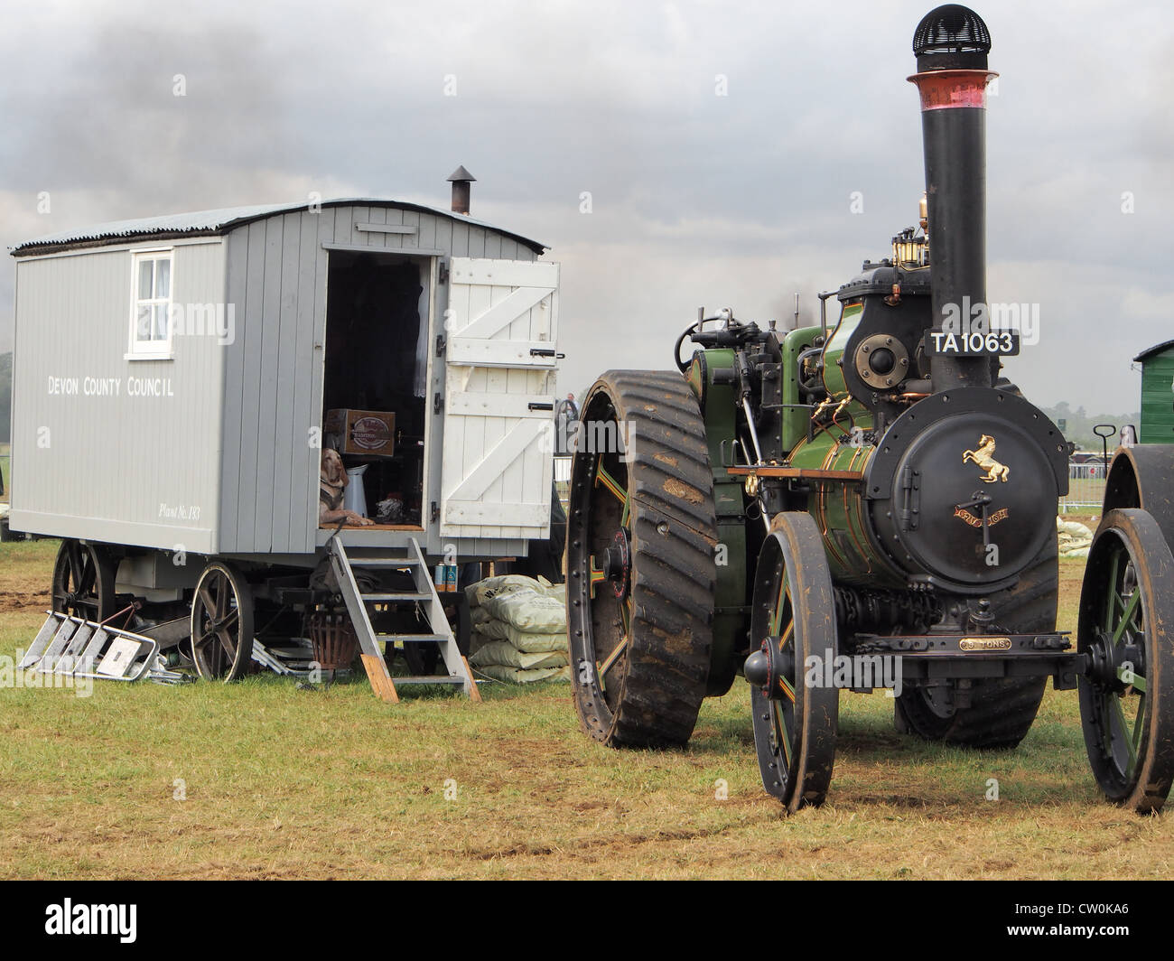 steam engine with caravan Stock Photo - Alamy