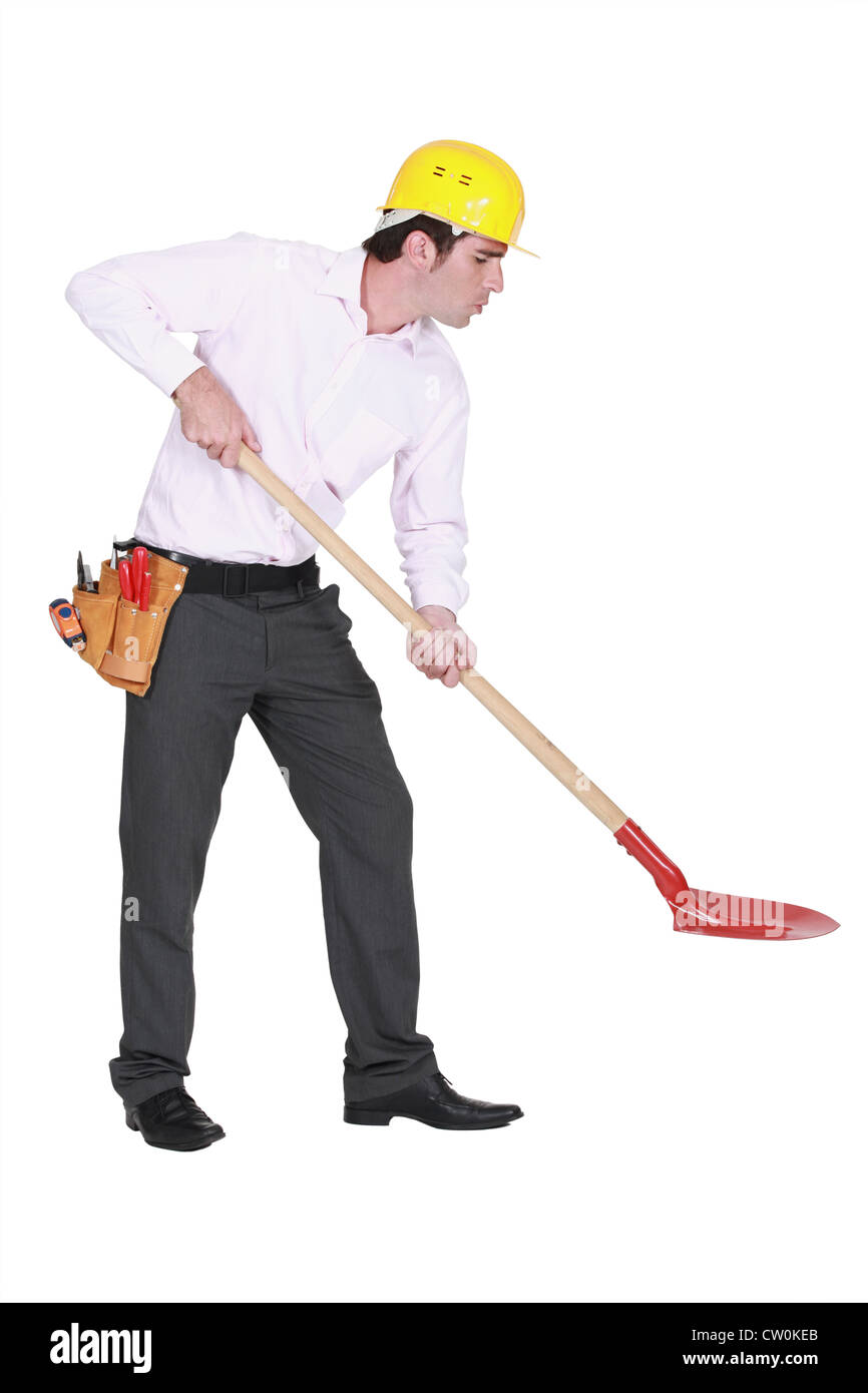 Digging hole shovel Cut Out Stock Images & Pictures - Alamy