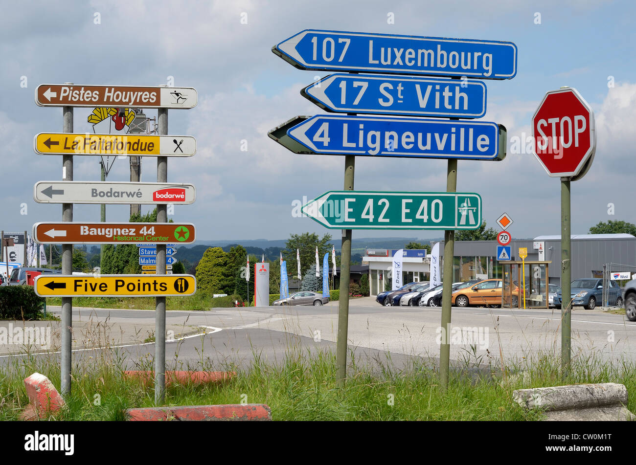 Road signs in belgium hi-res stock photography and images - Alamy