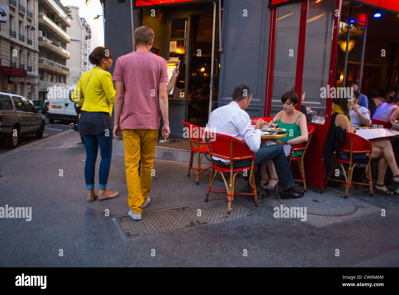 Paris, Cafe, France, French People Sharing Meals in Local Bistro Café ...