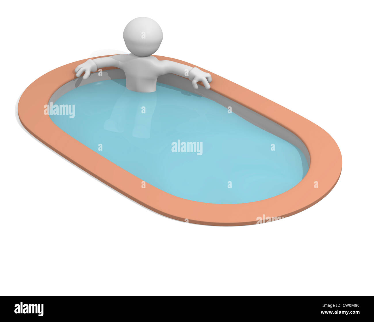 3d man in a luxury pool Stock Photo - Alamy