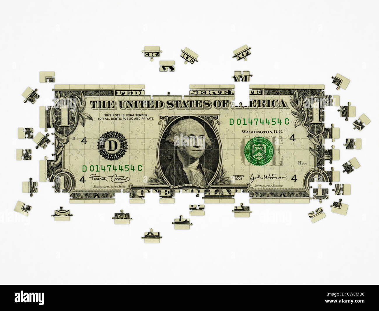 dollar puzzle isolated on white background Stock Photo - Alamy