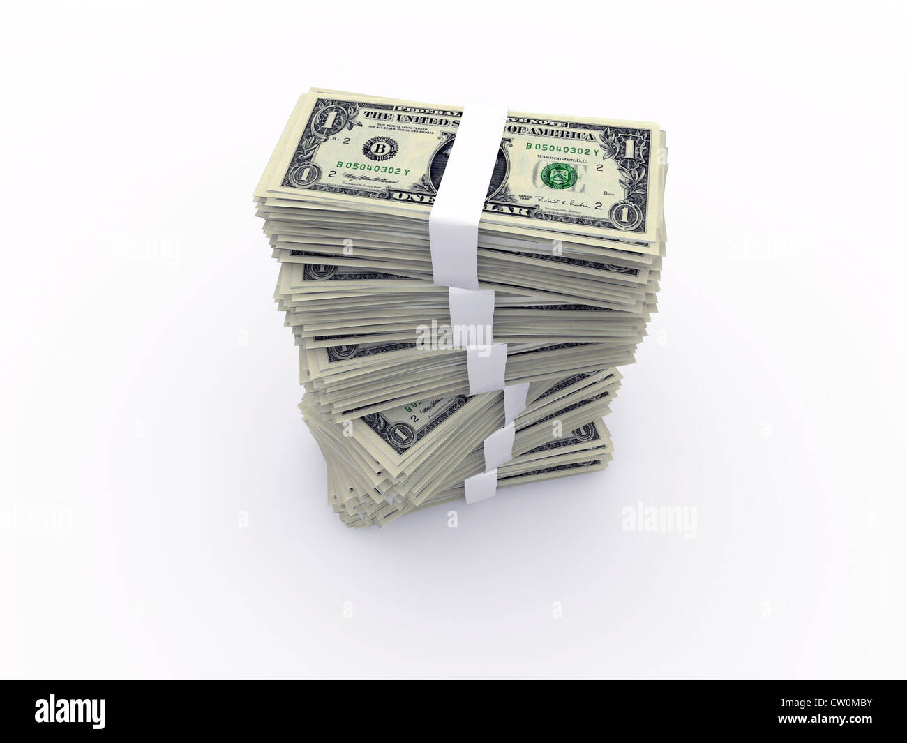 dollar stack isolated on white background Stock Photo - Alamy