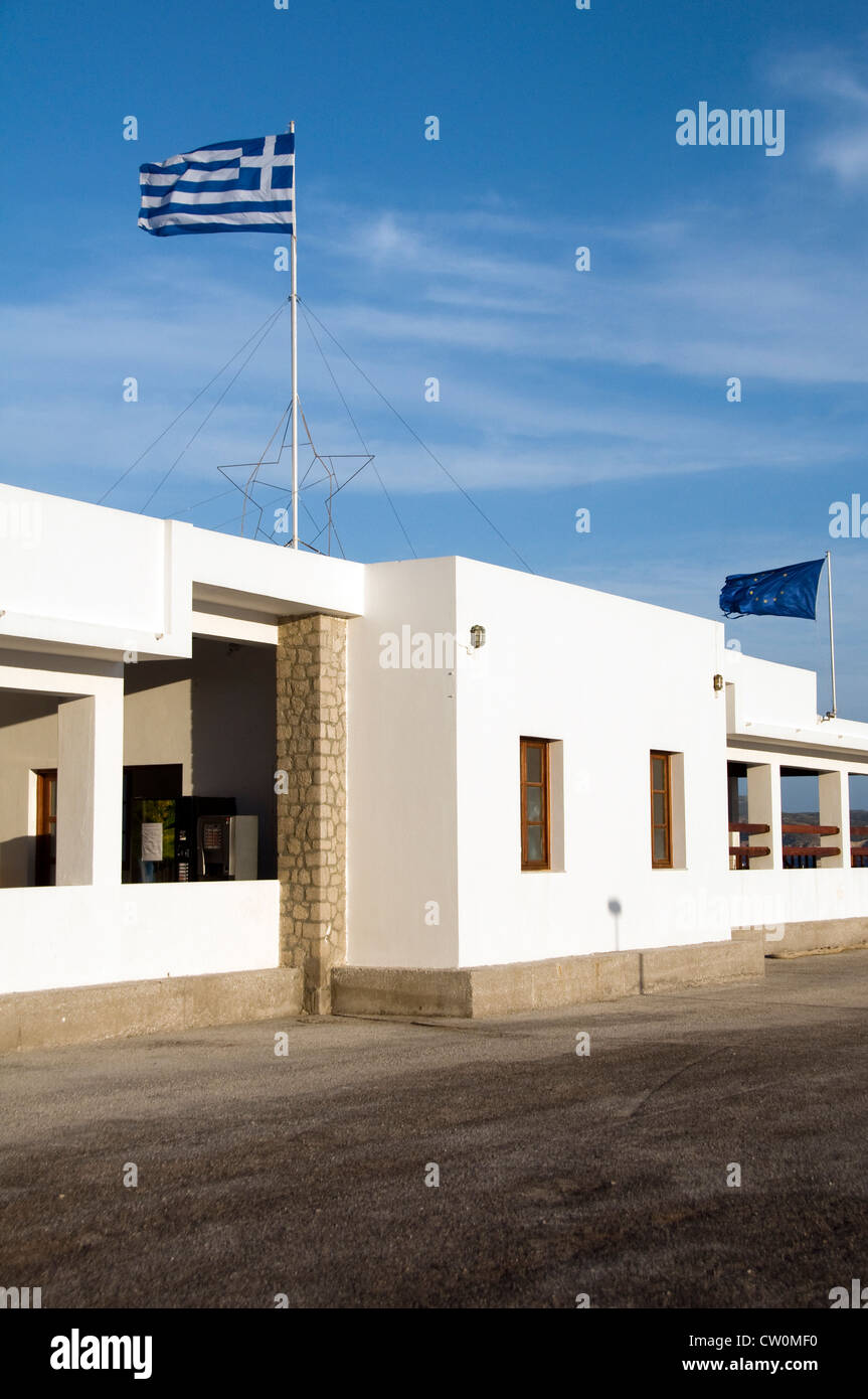 Adamas Milos Greek Island ferry port station white architecture ...