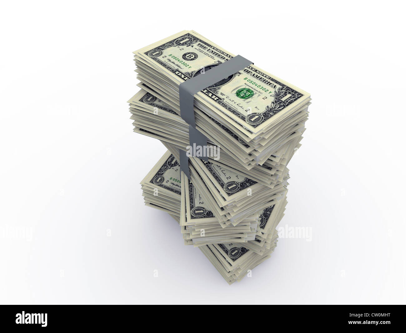 dollar stacks isolated on white background Stock Photo - Alamy