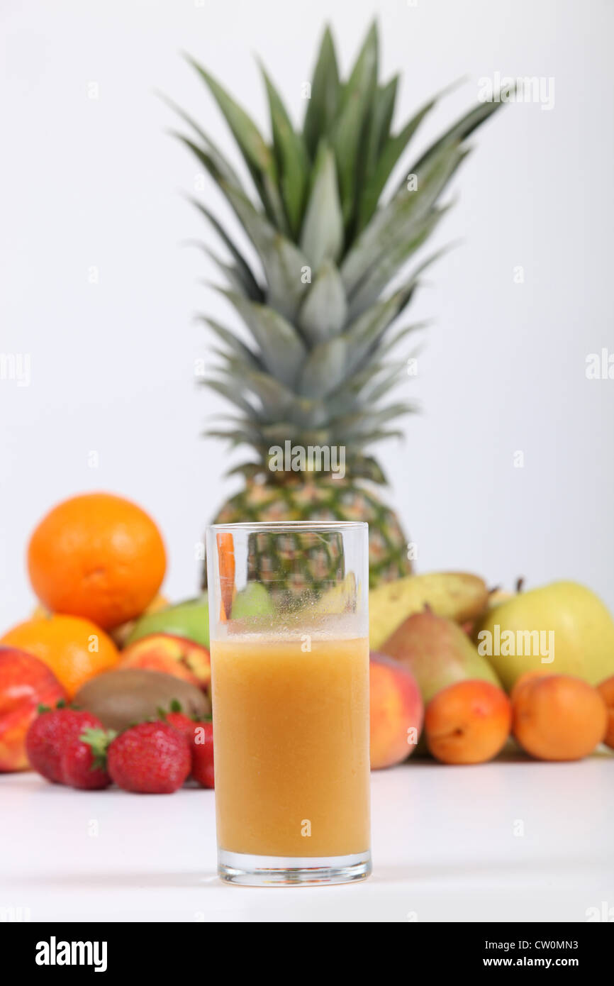 A glass of multivitamin juice Stock Photo - Alamy