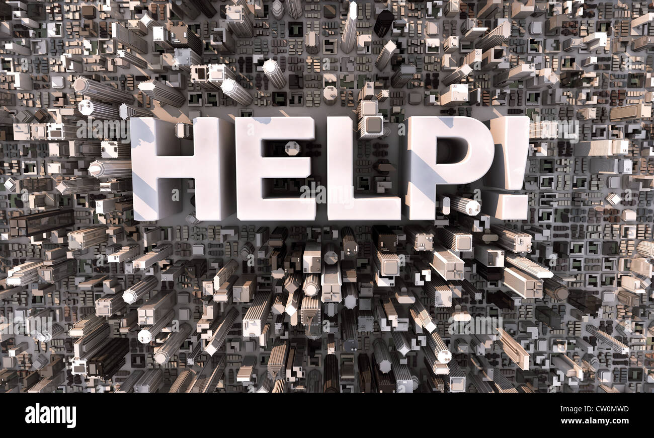downtown say help Stock Photo - Alamy