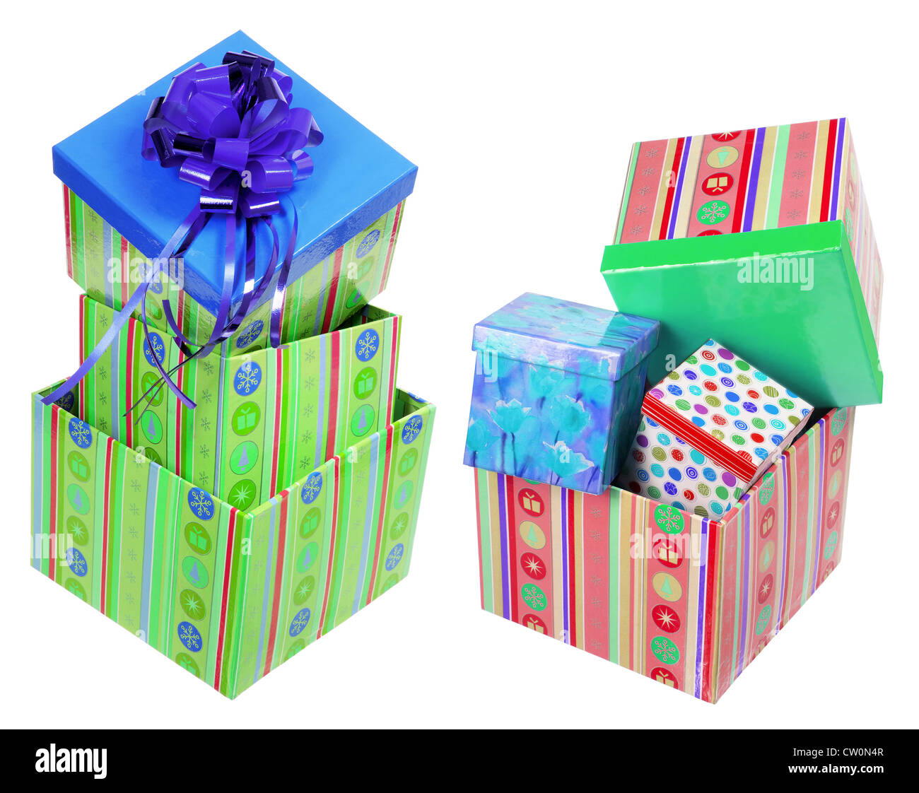 Stacks of Gift Boxes Stock Photo - Alamy