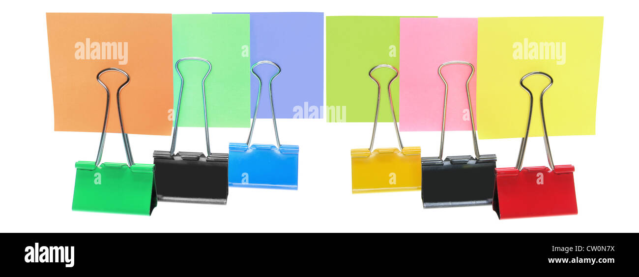 Adhesive Note Papers and Paper Clips Stock Photo - Alamy