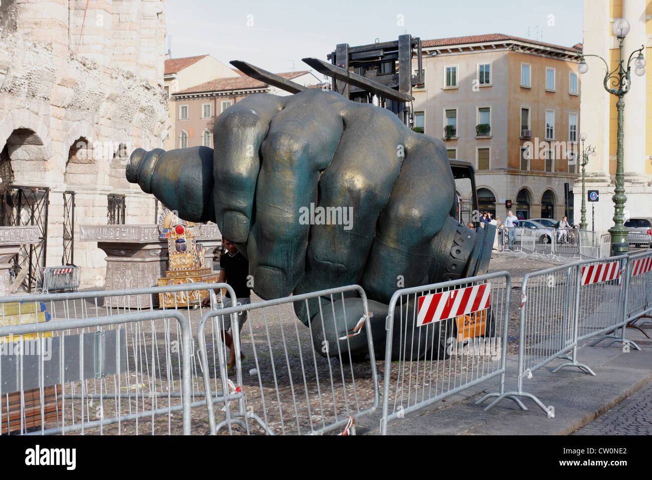 Theatre prop 'giant hand', for production of Aida at the Arena ...