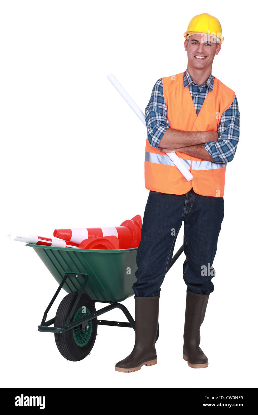 Construction worker vehicles Cut Out Stock Images & Pictures - Alamy