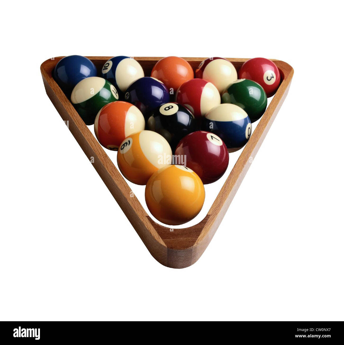 Billiard balls triangle Stock Photo - Alamy