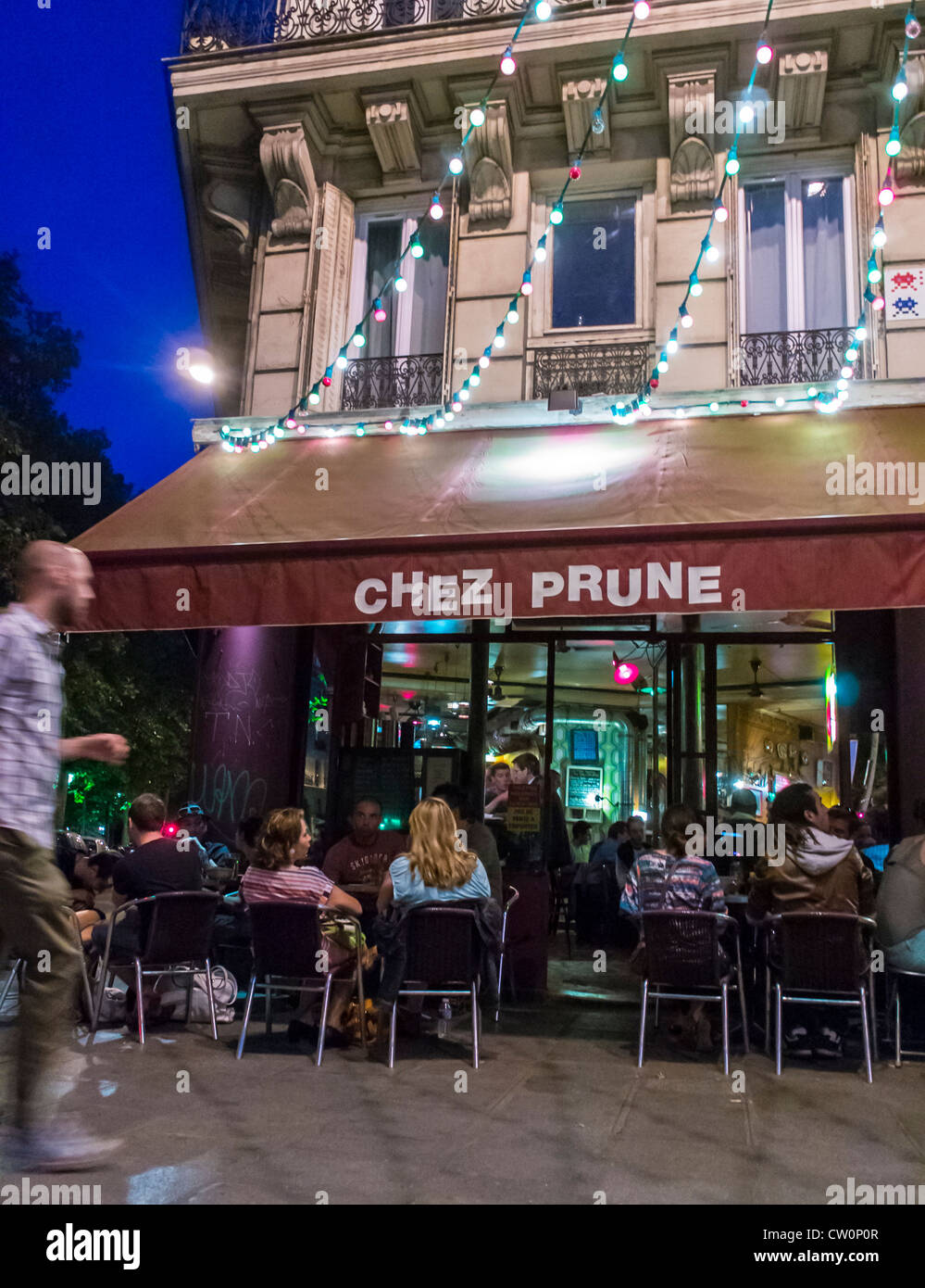 Paris, France,Young People Relaxing in Parisian Café,"Chez Prune" in ...