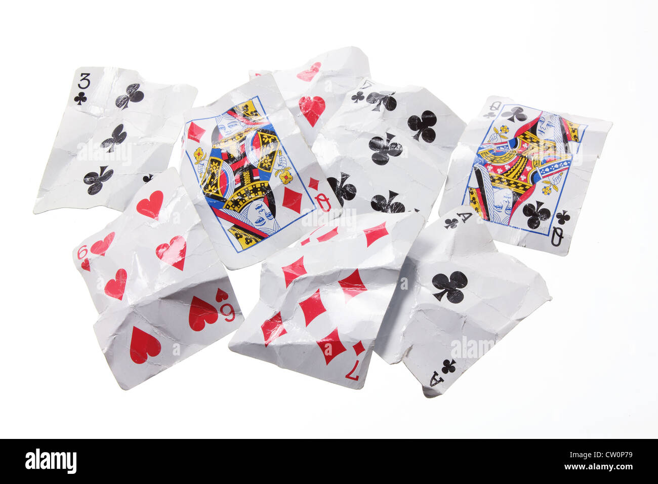 Crumpled Playing Cards Stock Photo - Alamy