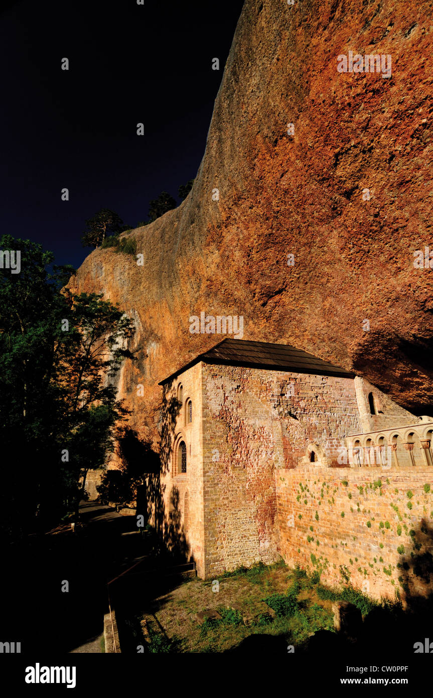 Spain: Outside view of monastery San Juan de la Pena in Aragon Stock ...