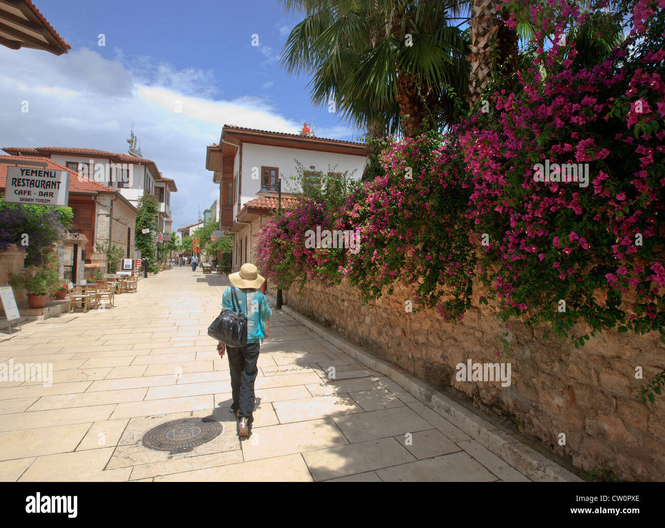 street scene in old town antalya turkey Stock Photo - Alamy