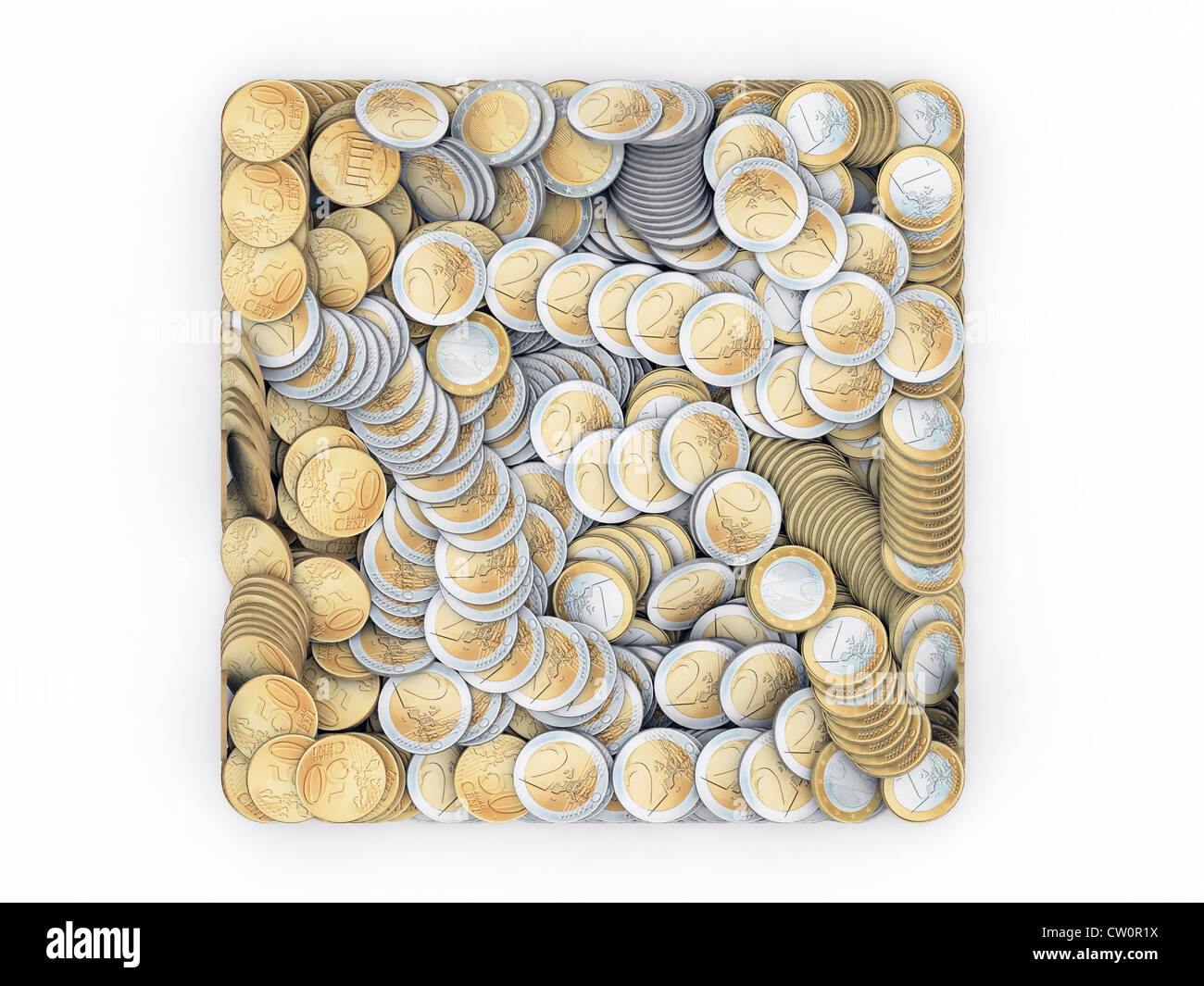 Map of europe euro coins Cut Out Stock Images & Pictures - Alamy