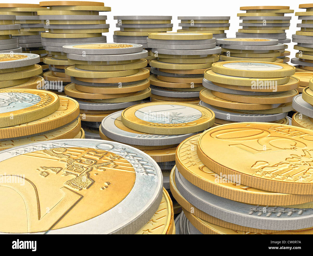 euro coins isolated on white background Stock Photo - Alamy