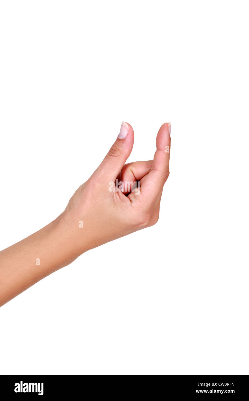 Hand making pinch gesture Stock Photo - Alamy