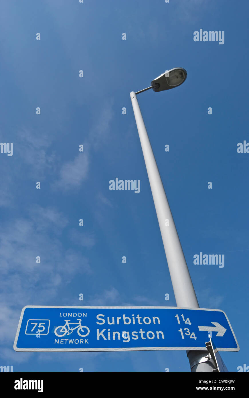 london network cycle sign giving directions for surbiton and kingston ...