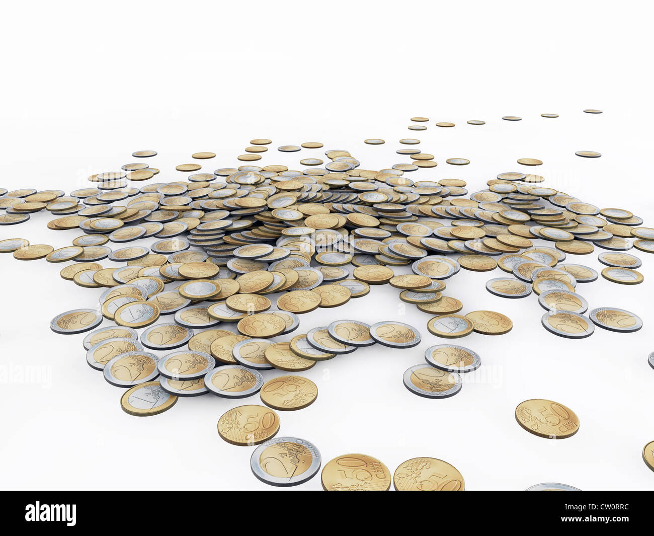 euro coins isolated on white background Stock Photo - Alamy
