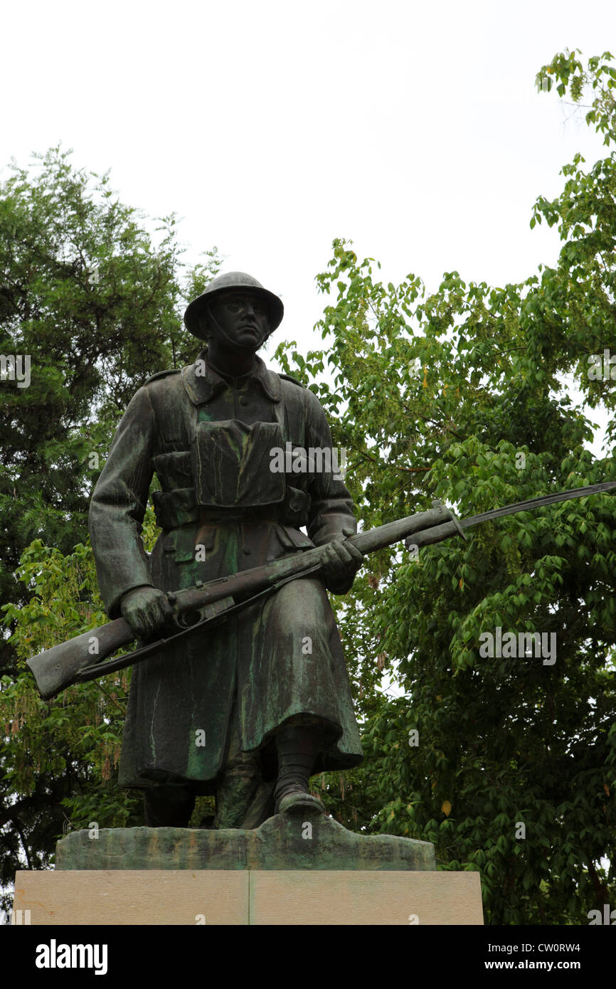 Sculpture of a Portuguese First World War soldier in Tomar, Portugal ...