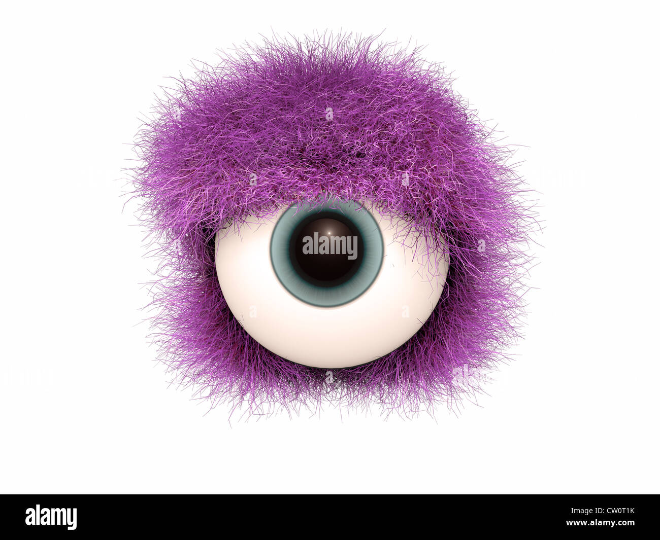 eyeball with long hairs isolated on white background Stock Photo - Alamy