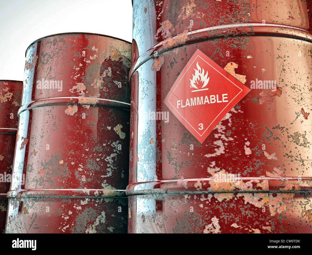 flammable barrels isolated on white background Stock Photo - Alamy