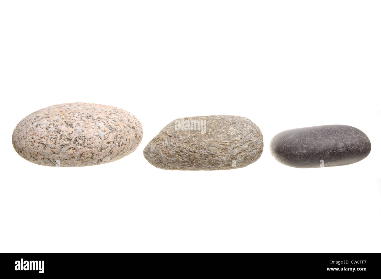 Row of pebbles isolated on a white background Stock Photo - Alamy