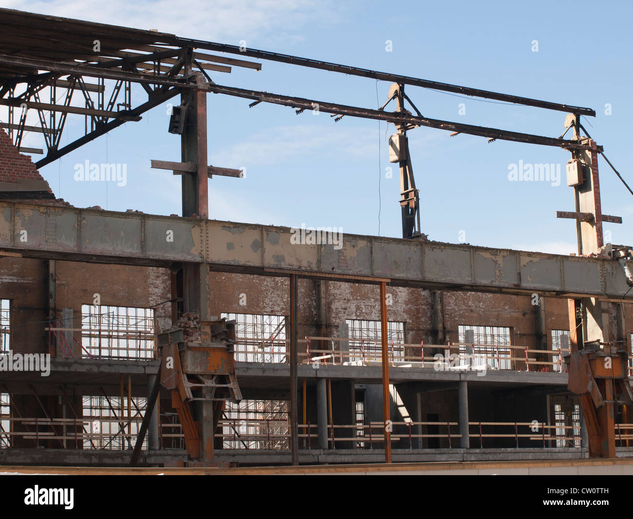 Tearing down old industrial building in Oslo Norway Stock Photo - Alamy