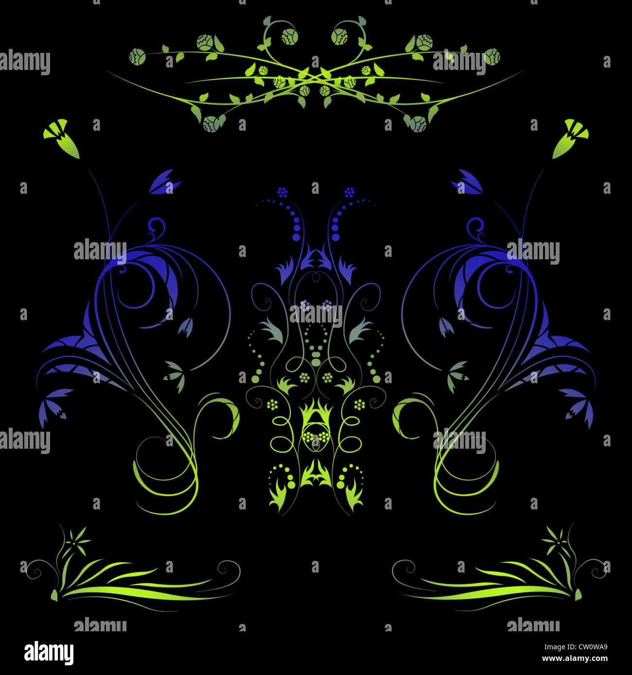 Beautiful illustrated flower background design with gradient Stock ...