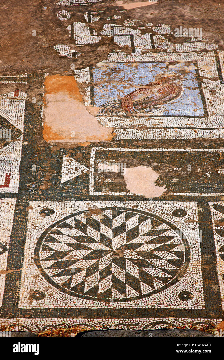 Beautiful mosaic at the Asclepieion (temple of Asclepius) of Ancient ...