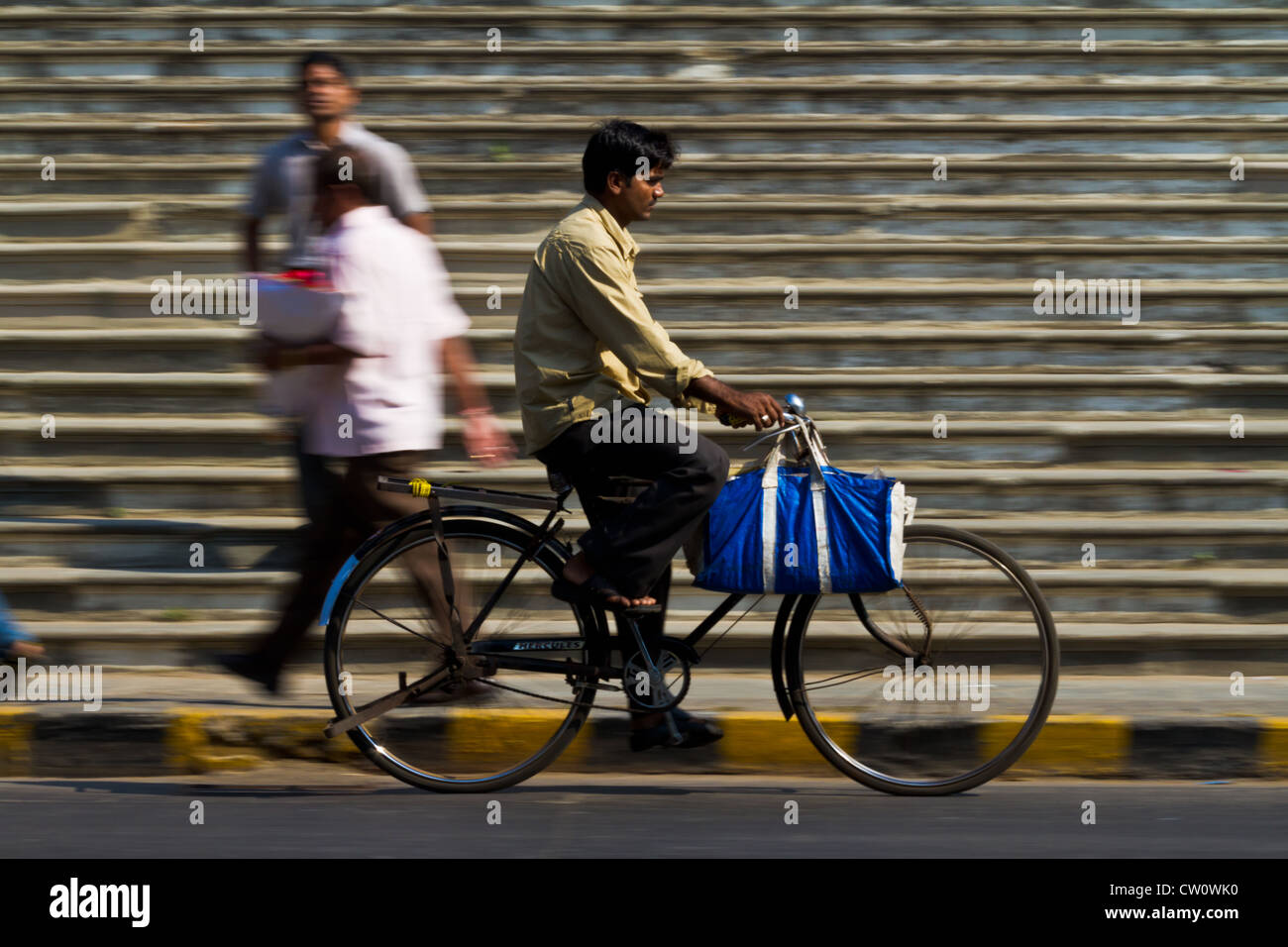 Man on Bombay bicycle Stock Photo - Alamy