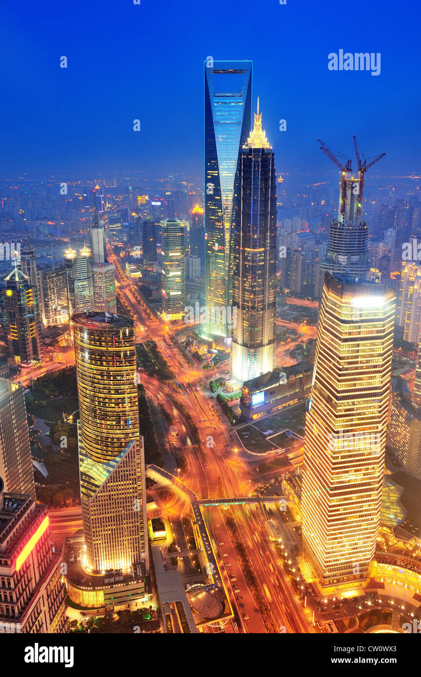 Shanghai aerial view with urban architecture at dusk Stock Photo - Alamy