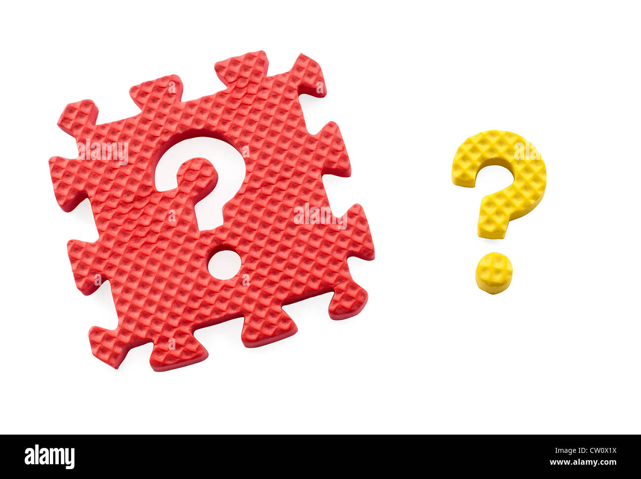 question mark puzzle isolated over white Stock Photo - Alamy