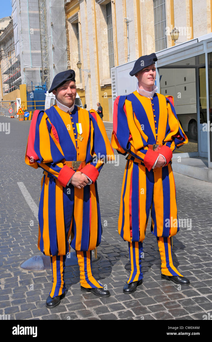 Uniformed Vatican guards outside Rome Italy Europe Stock Photo - Alamy