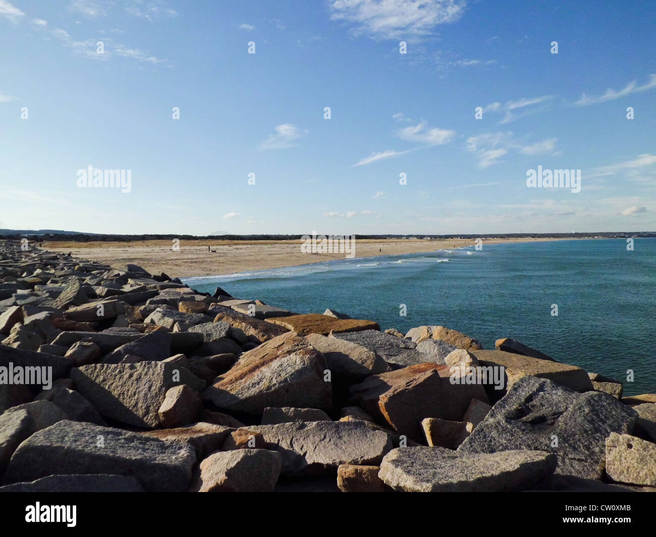 Beach Landscape from jetty Stock Photo - Alamy