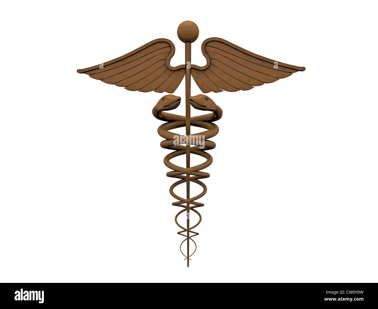 golden caduceus isolated on white background Stock Photo - Alamy
