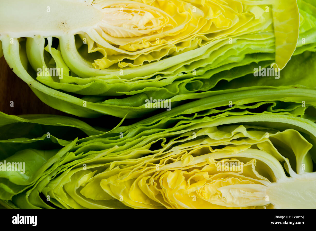 A sliced in half cabbage Stock Photo - Alamy