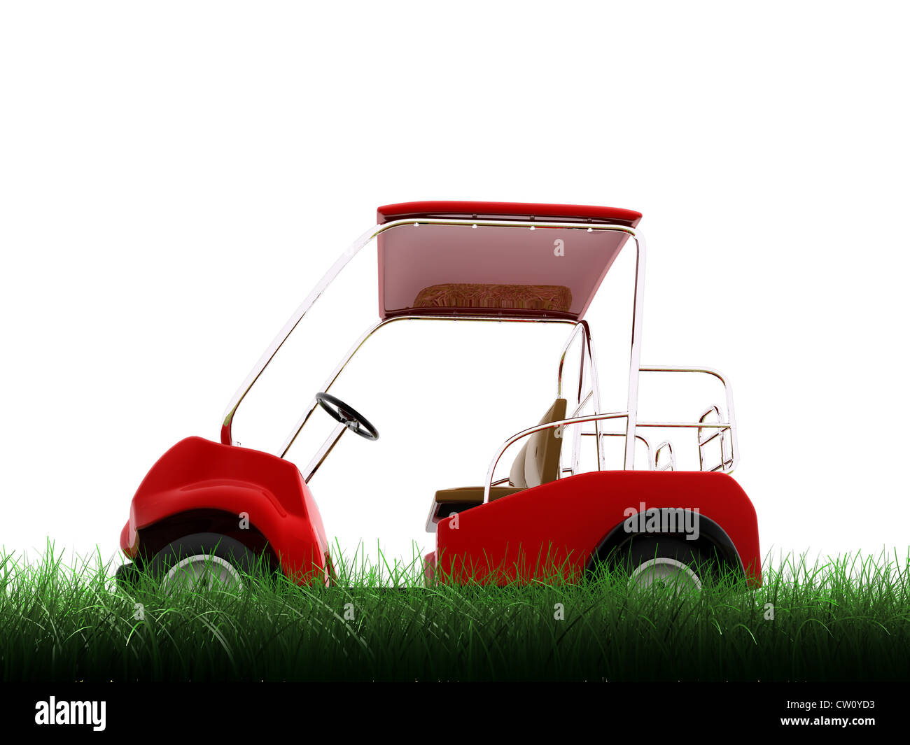 golf cart on green grass Stock Photo - Alamy