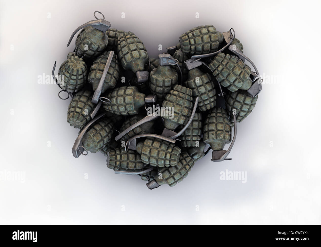 grenades heart shape isolated on white background Stock Photo - Alamy