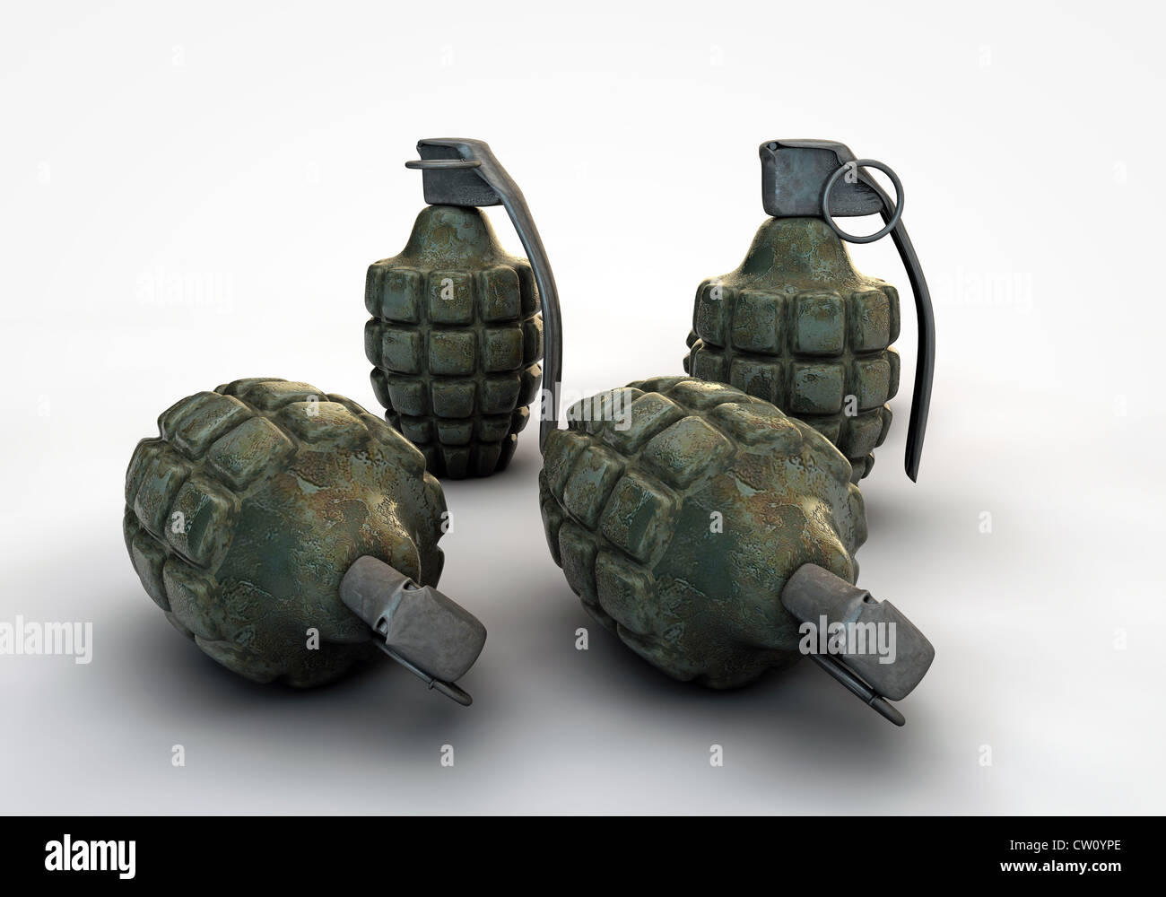 grenades isolated on white background Stock Photo - Alamy