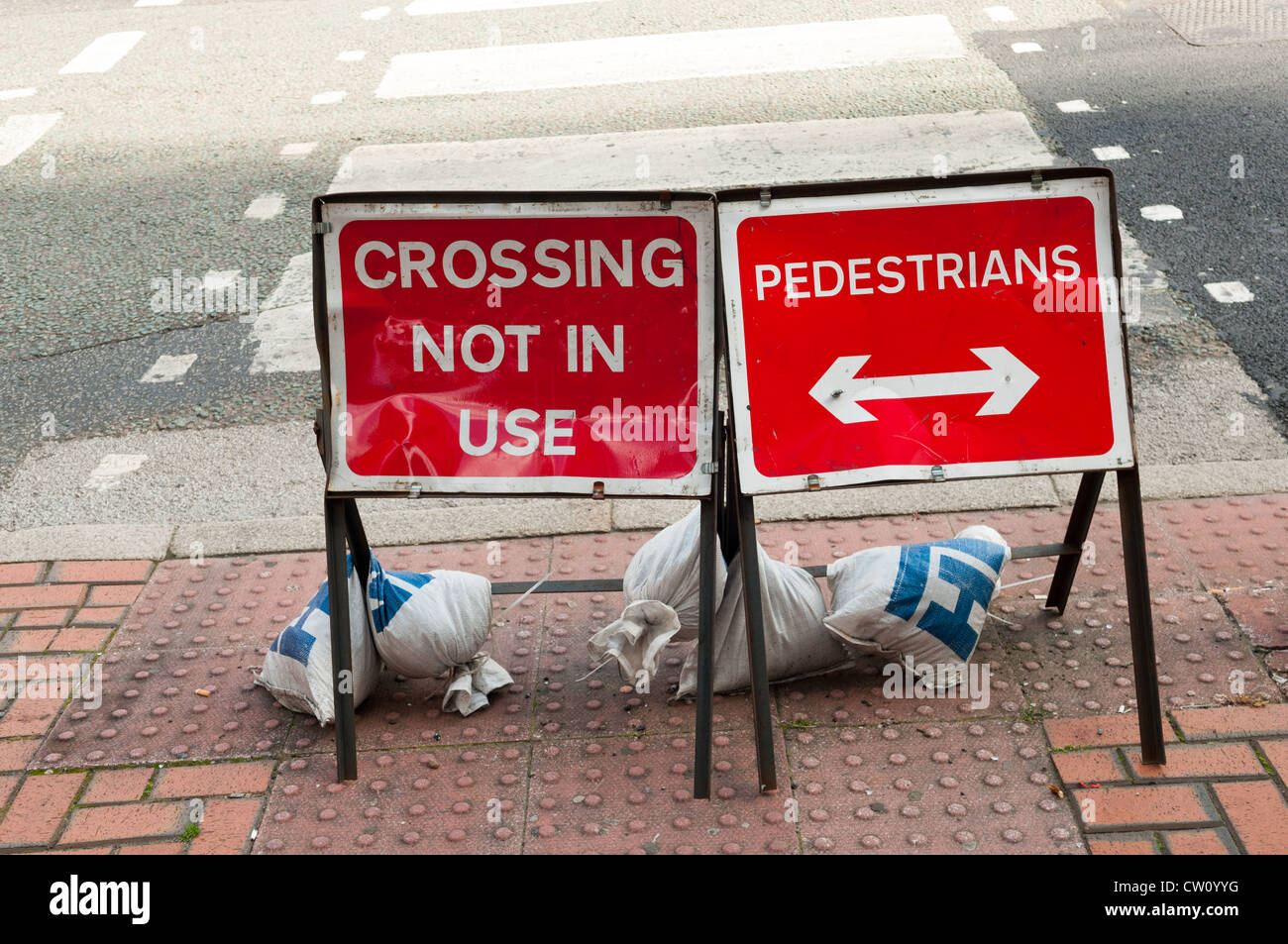 'Crossing Not In Use sign' and 'Pedestrians' signs in Birmingham ...