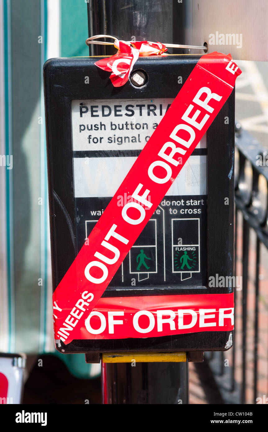 Pedestrian crossing out of order Stock Photo - Alamy
