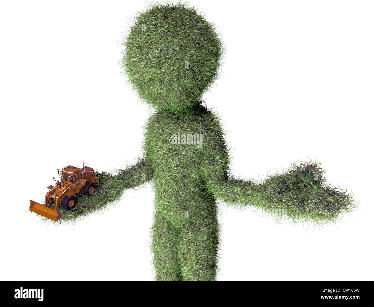 grass man with bulldozer toy Stock Photo - Alamy